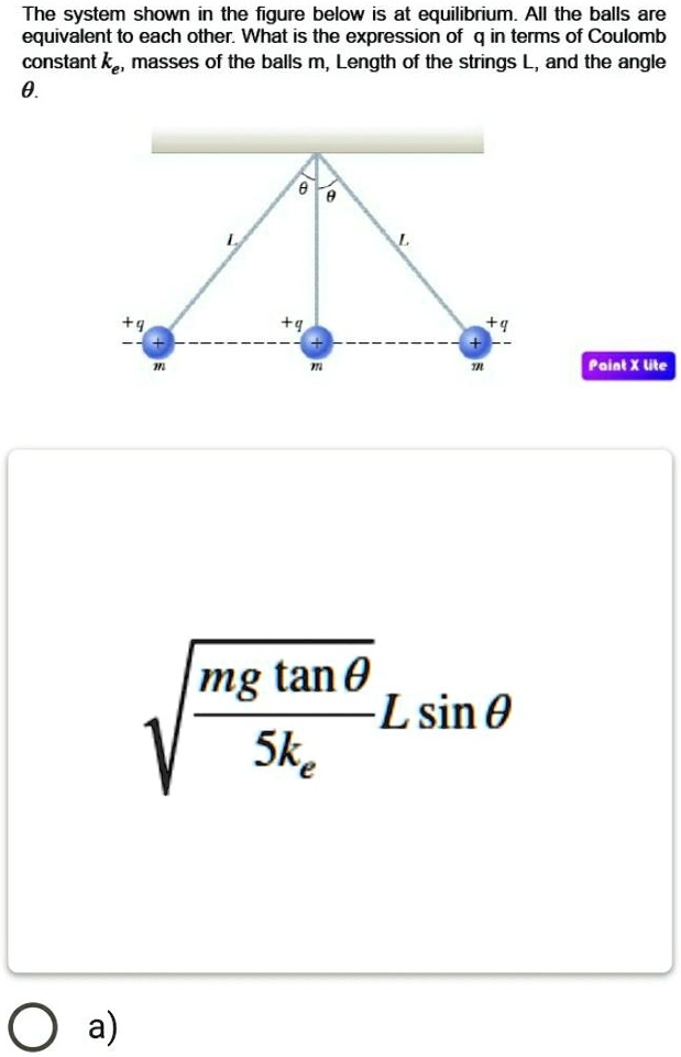 SOLVED: The system shown the figure below is at equilibrium All the ...