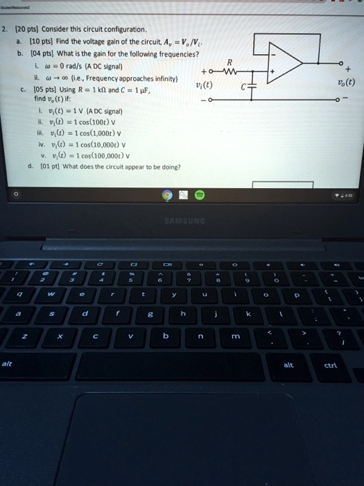 SOLVED: Consider this circuit configuration. a. Find the voltage gain. b. What is the gain for ...
