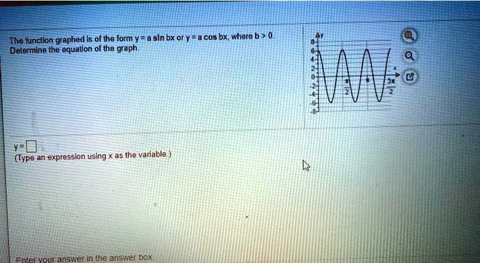The function graphed is of the form y = a sin bx or y = a cos bx, where b > 0. Determine the ...