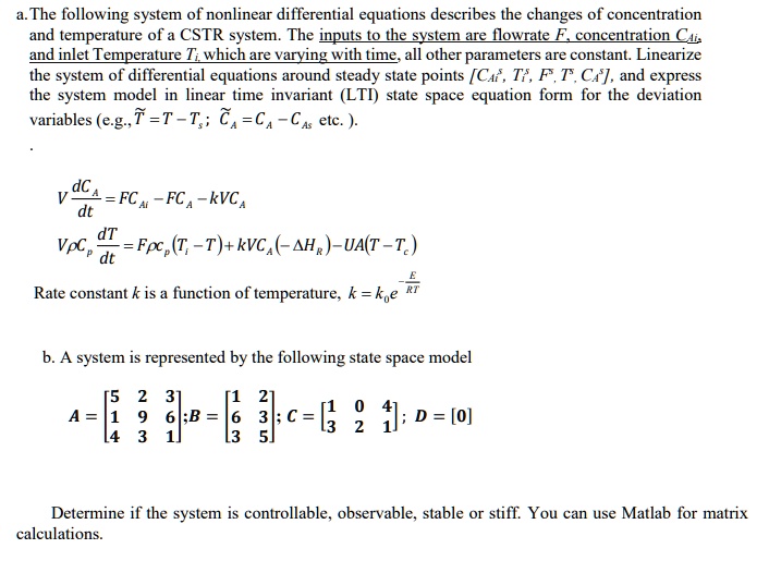 SOLVED:The following system of nonlinear di fferential equations ...
