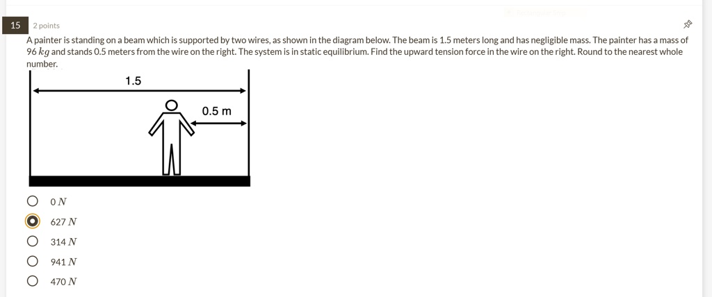 SOLVED: 2 points A painter standing on a beam which is supported by two ...