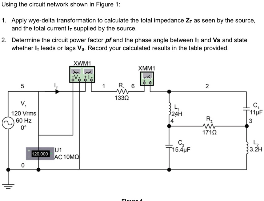 using the circuit network shown in figure 1 apply wye delta transformation to calculate the ...