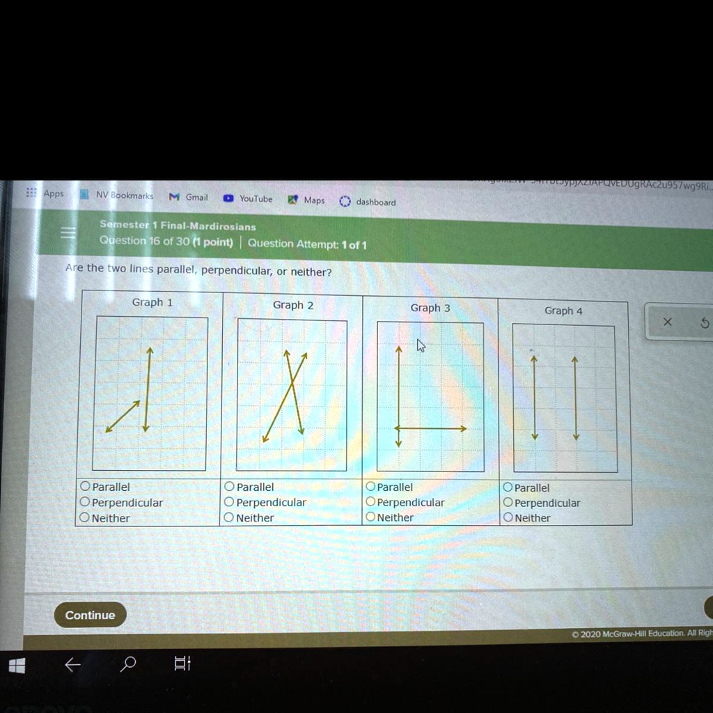 SOLVED: 'Are the two lines parallel, perpendicular, or neither? Graph 1 ... SOLVED: 'Are the two lines parallel, perpendicular, or neither? Graph 1 ...