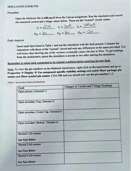 SOLVED: Texts: What are the value readings for the Table? SIMULATION ...