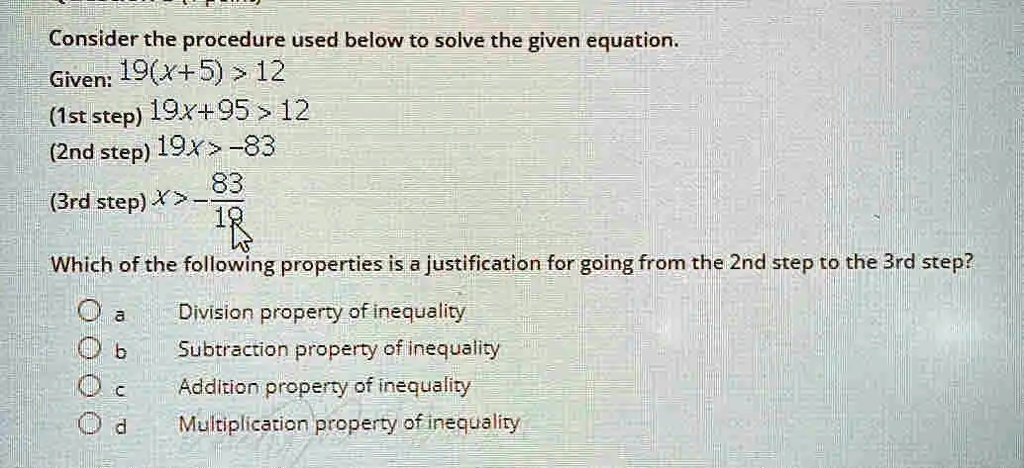 Consider the procedure used below to solve the given...