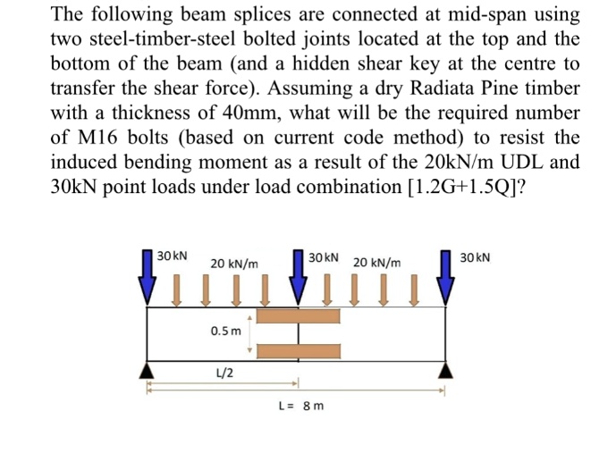 SOLVED: The following beam splices are connected at mid-span using two ...