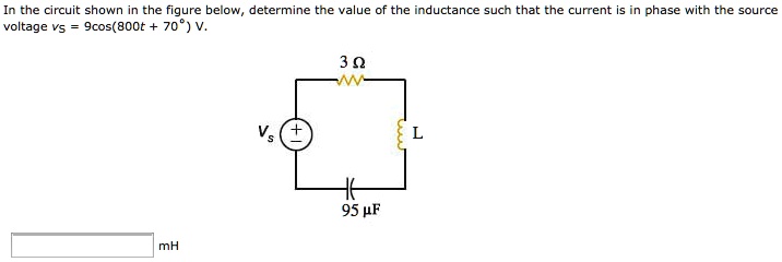 SOLVED: In the circuit shown in the figure below, determine the value of the inductance such ...