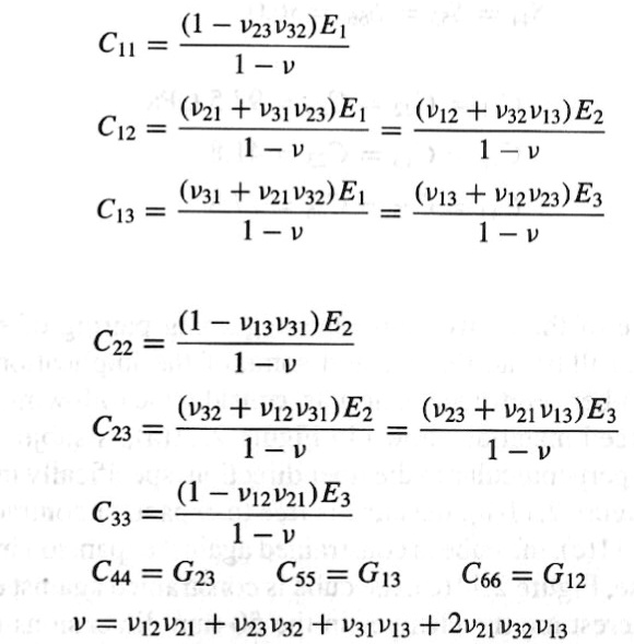 show for an orthotropic material that the components of the stiffness ...