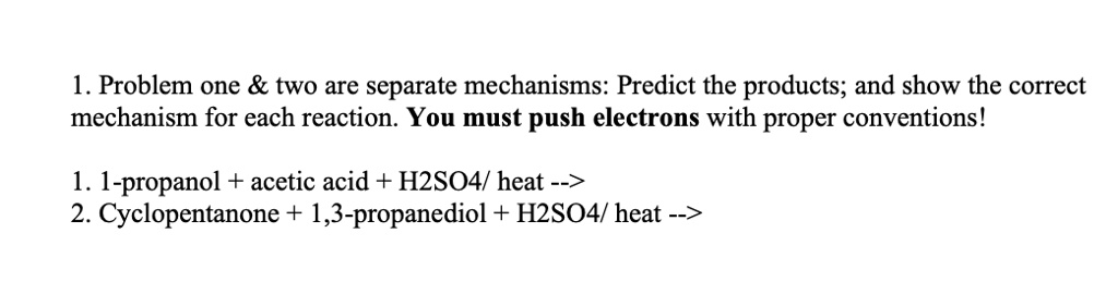 SOLVED: 1. Problem one two are separate mechanisms: Predict the ...