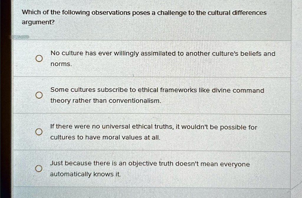 SOLVED: Which of the following observations poses a challenge to the ...