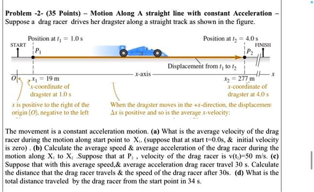 SOLVED: Problem -2- (35 Points) Motion Along a Straight Line with ...