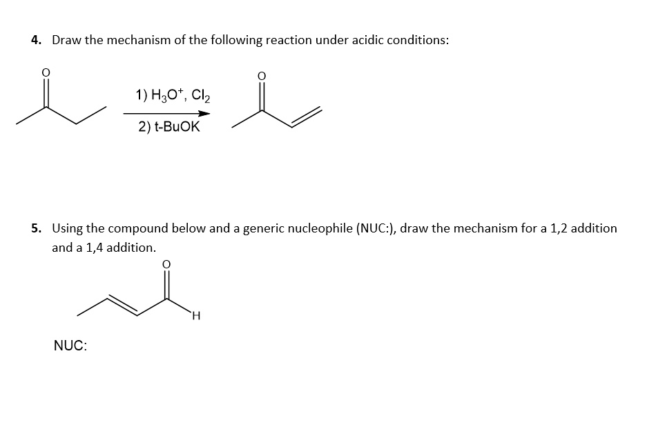 SOLVED:Draw the mechanism of the following reaction under acidic ...