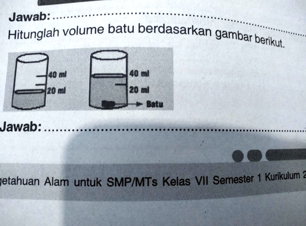 SOLVED: Hitunglah volume batu berdasarkan gambar berikut Jawab ... SOLVED: Hitunglah volume batu berdasarkan gambar berikut Jawab ...