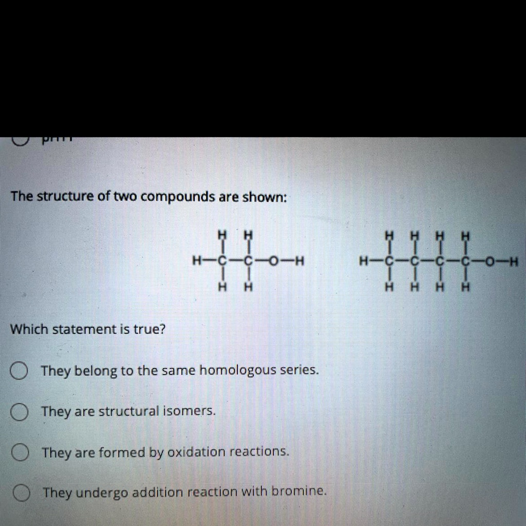 SOLVED: The structures of two compounds are shown. Which statement is ...
