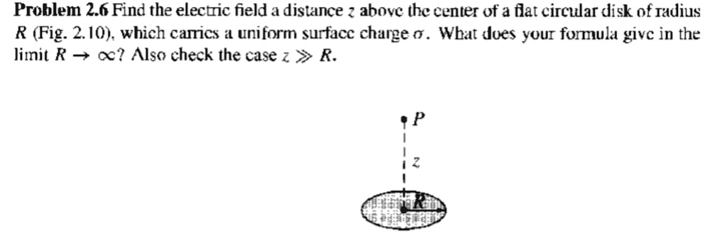 problem 26 find the electric field a distance z above the center of a ...