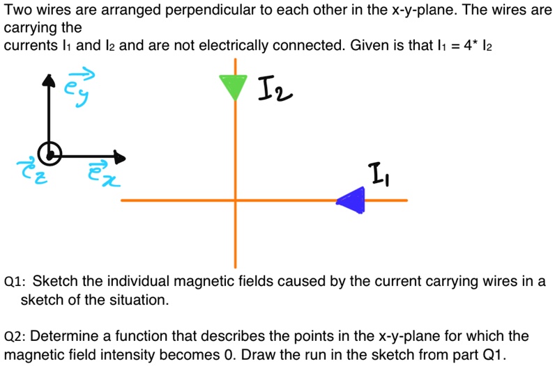 [GET ANSWER] Two wires are arranged perpendicular to each other in the ...