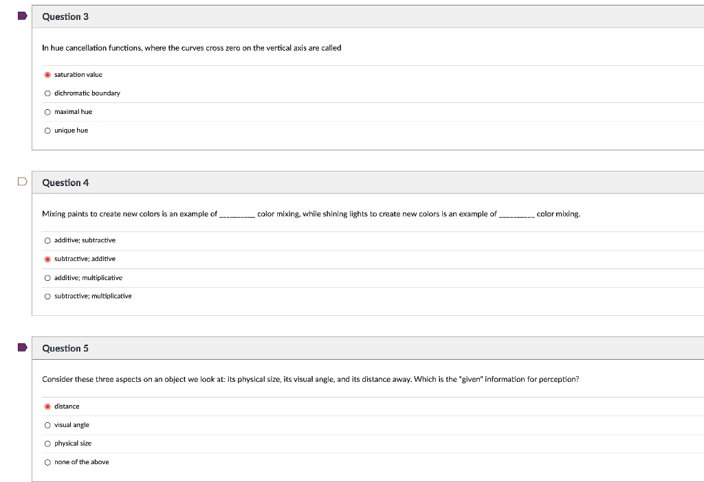 SOLVED: Question 3 In hue cancellation functions, where the curves cross zero on the vertical ...