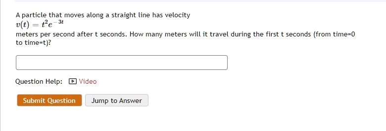 A particle that moves along a straight line has velocity v(t) = t^2e ...