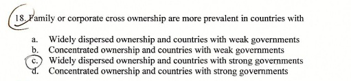 SOLVED: Pamily or corporate cross ownership are more prevalent in ...