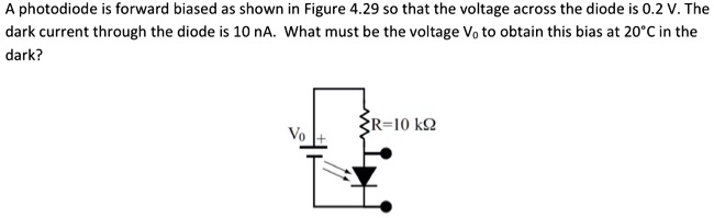 SOLVED: A photodiode is forward biased as shown in Figure 4.29 so that ...