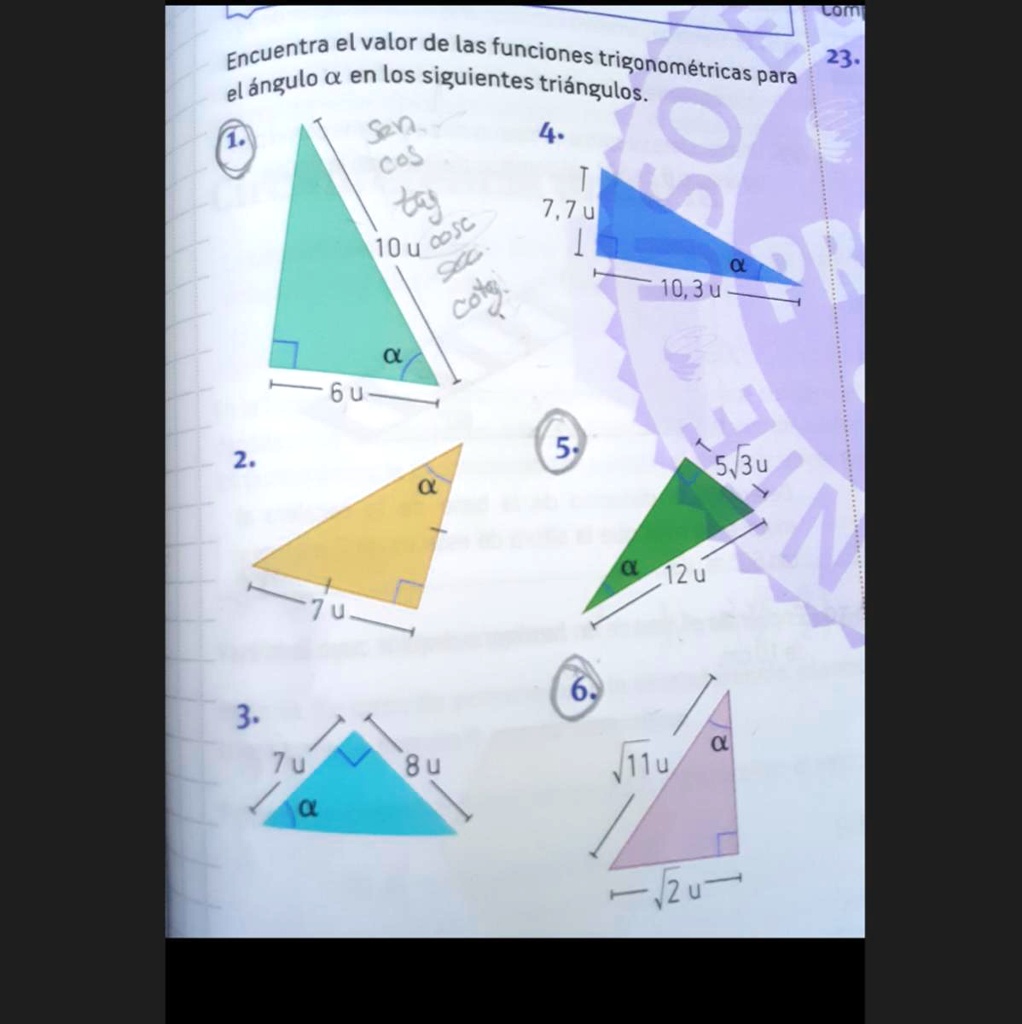 Solved Razones Trigonométricas Ayúdame A Hacer Estos 3 Ejercicios