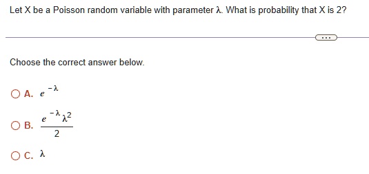 Solved Let X Be A Poisson Random Variable With Parameter λ What Is 1219