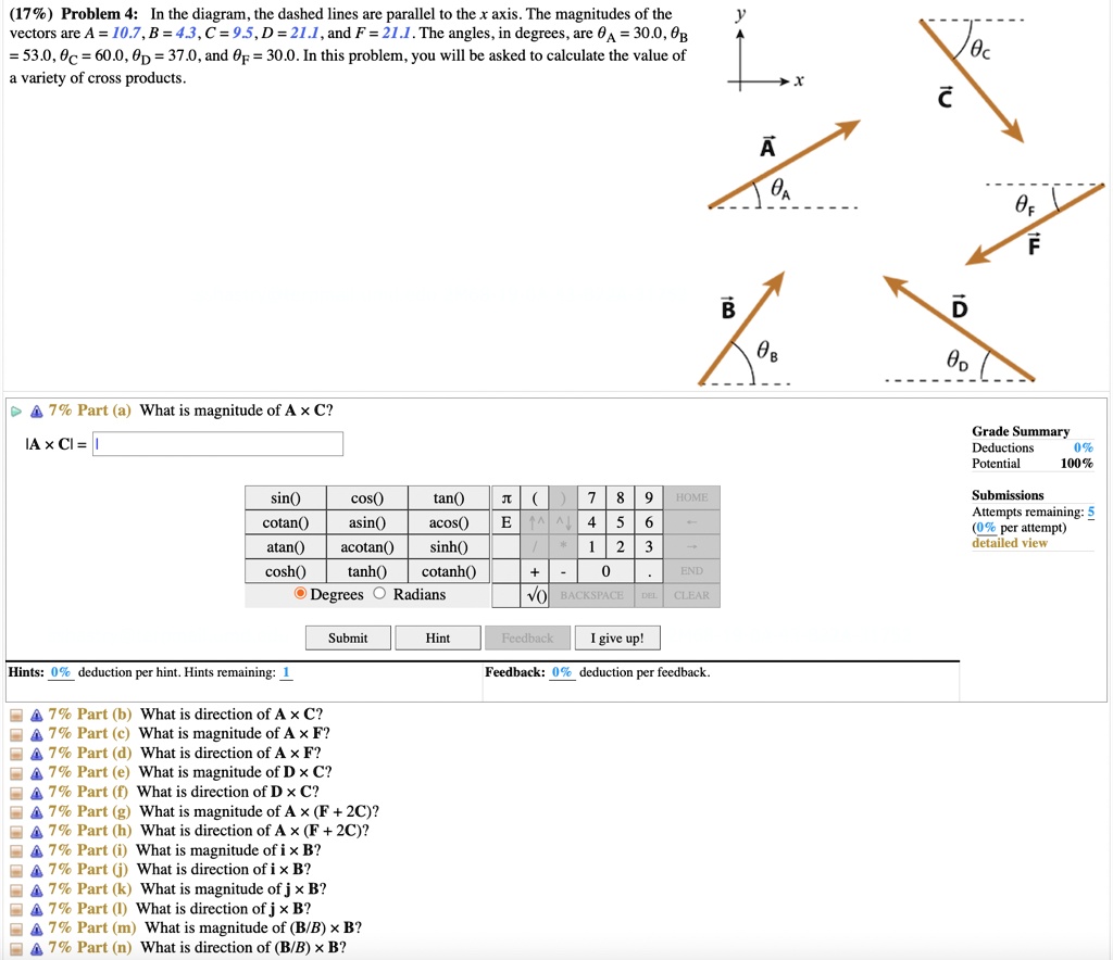 SOLVED: Texts: 17% Problem 4: In the diagram, the dashed lines are ...