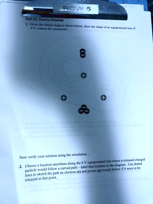 Part III: Electric Potential 1. Given the charge diagram shown below ...