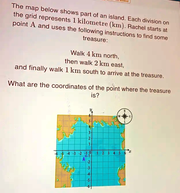 SOLVED: The map below the shows grid represents part of an island ...