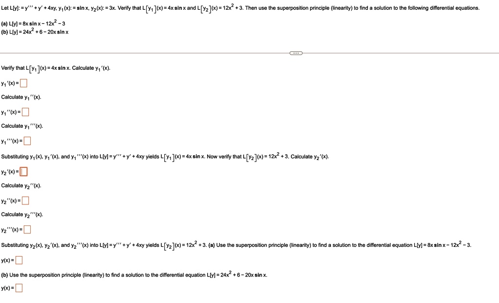 texts let ly y2 4xyy sinx y 3x verify that ly 4x sinx and ly 12x2 3 ...
