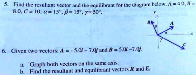 find the resultant vector and the equilibrant for the diagram below a ...