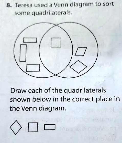 8. Teresa used a Venn diagram to sort some quadrilaterals. Draw each of ...