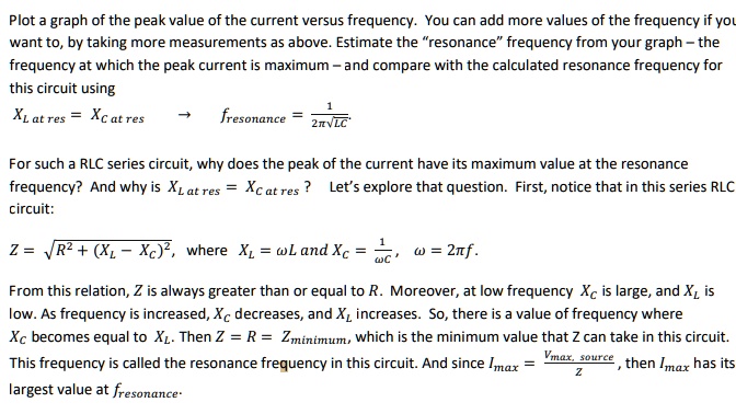 plot graph of the peak value of the current versus frequency you can ...