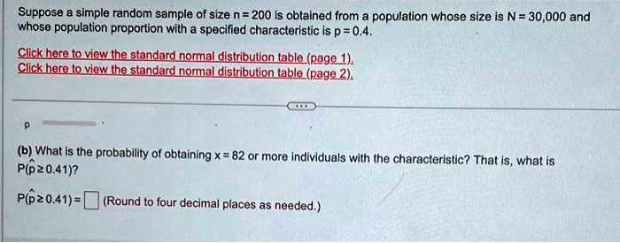 Suppose a simple random sample of size n = 200 is obtained from a population whose size is N ...