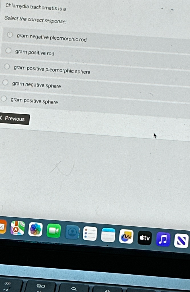 chlamydia trachomatis is a select the correct response gram negative ...