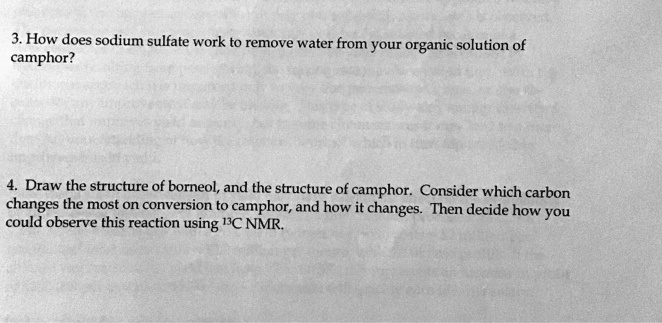 3. How does sodium sulfate work to remove water from your organic ...