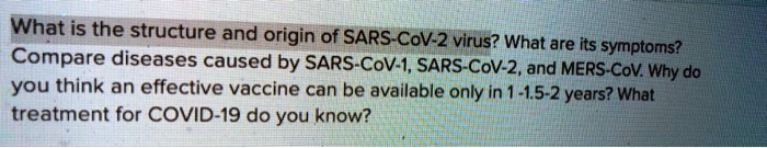 SOLVED: What is the structure and origin of SARS-CoV-2 virus? What are ...