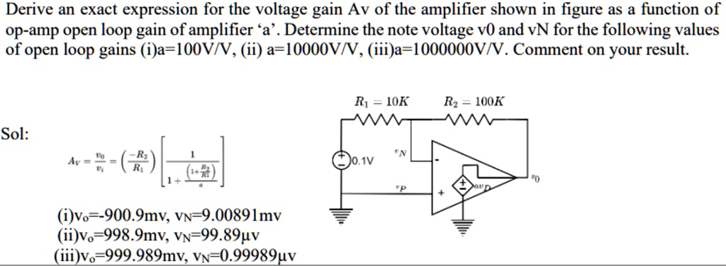 derive an exact expression for the voltage gain av of the amplifier ...