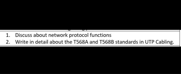 SOLVED:Discuss about network protocol functions Write in detail about ...