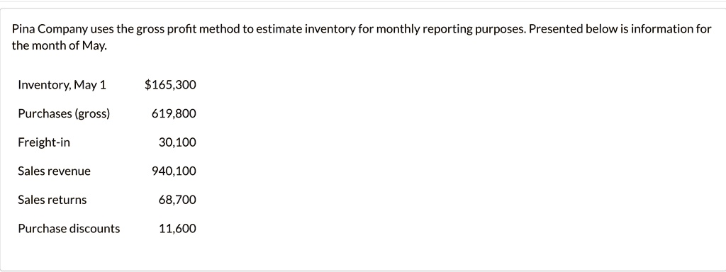 b) Compute the estimated inventory at May 31, assuming that the gross ...