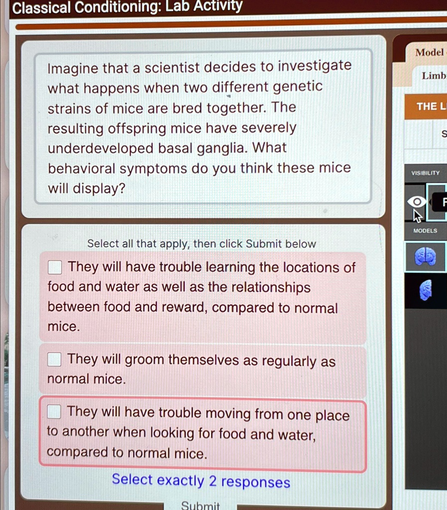 SOLVED: Classical Conditioning: Lab Activity Imagine that a scientist decides to investigate ...