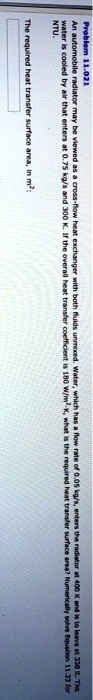 SOLVED: The required heat transfer surface area, in m2: Problem11.021 ...