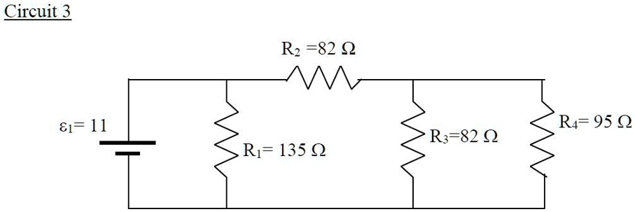 SOLVED: Use Kirchhoff's Rules to calculate the theoretical current, voltage, and power through ...