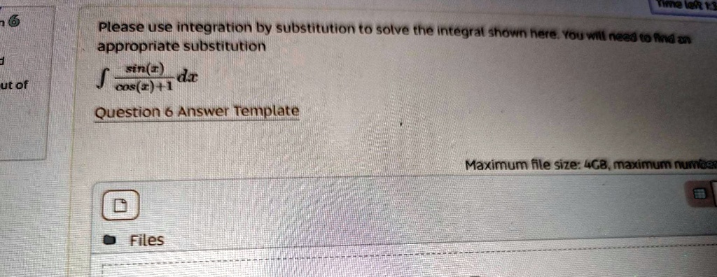 texts appropriate substitution sinx dx cosx c utof question 6 answer ...