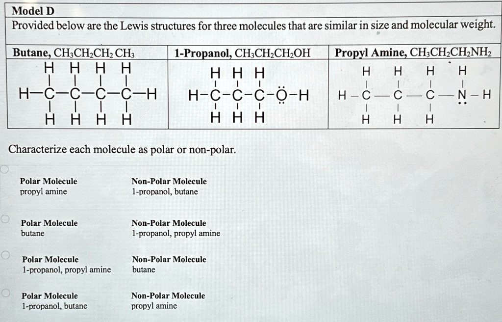 Table: Model D Provided below are the Lewis structures for three ...