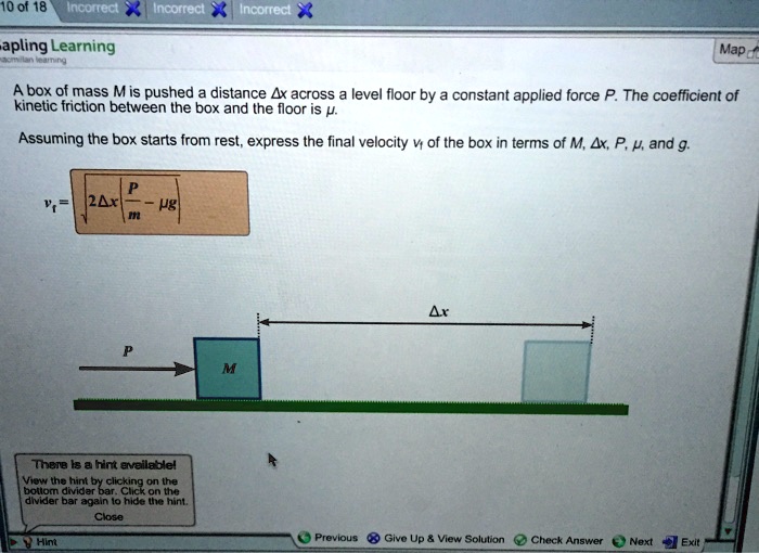 SOLVED: 10 of 18 Incorrect Incorrect Uncometi apling Learning Map A box ... SOLVED: 10 of 18 Incorrect Incorrect Uncometi apling Learning Map A box ...