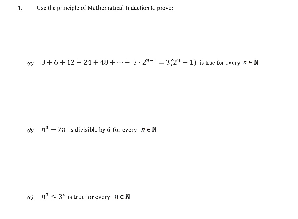 Solved Use The Principle Of Mathematical Induction To Prove B N 3