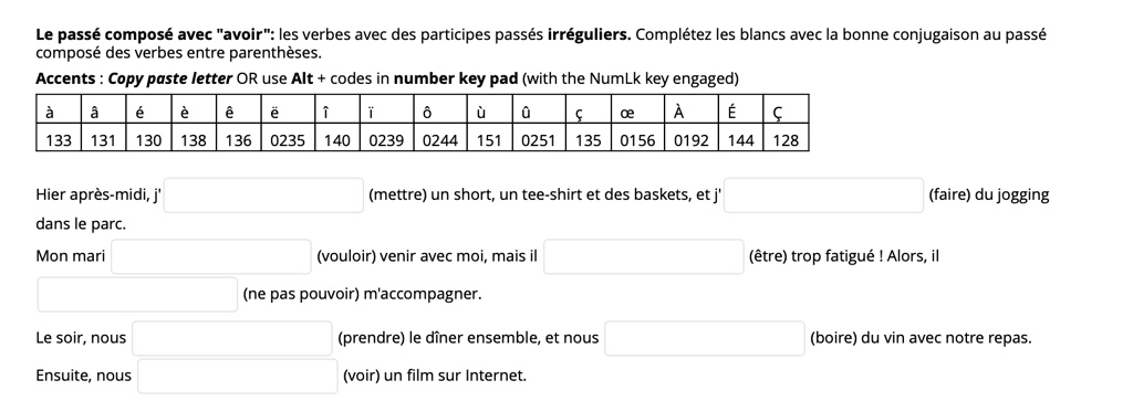 [GET ANSWER] help couldnt get these fill in the blanks passe compose ...