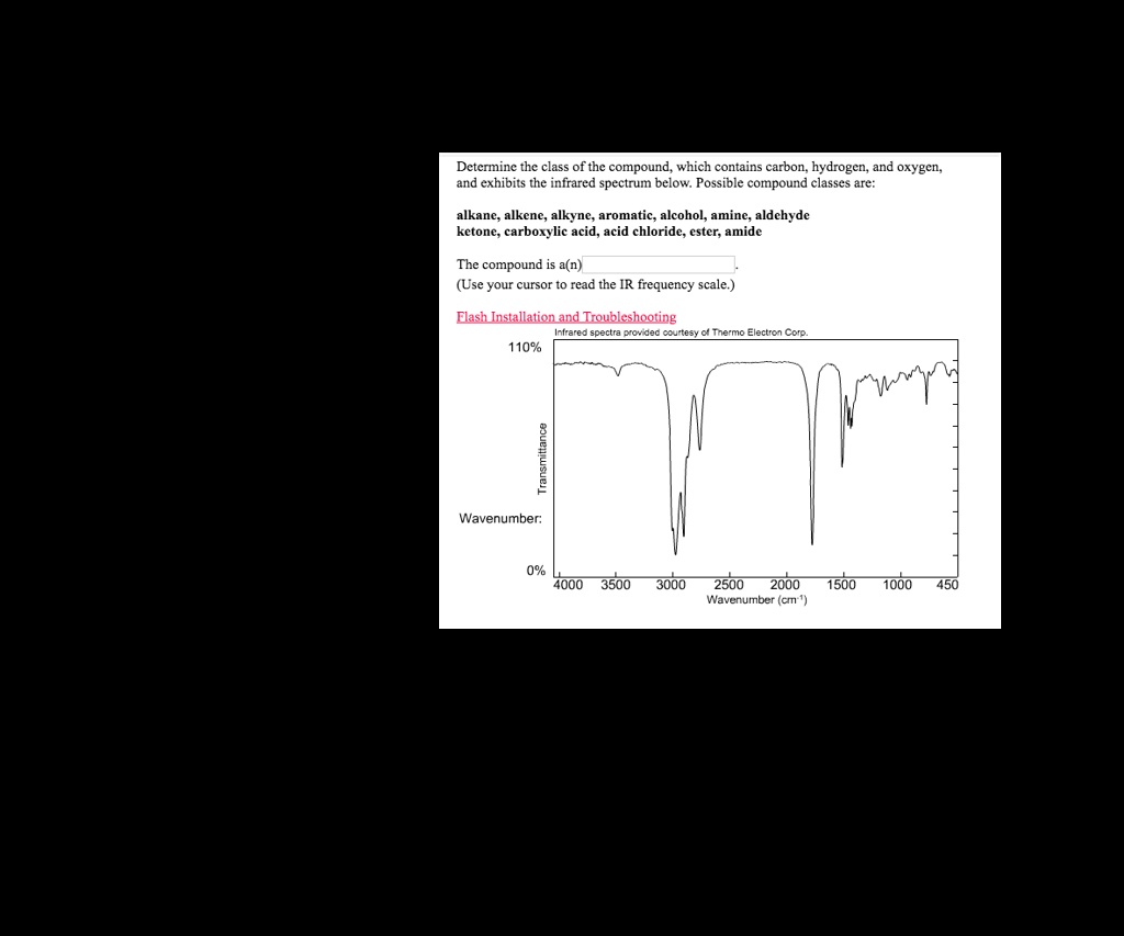 SOLVED: Detcrmine the class of thc compound, which contains carbon ...
