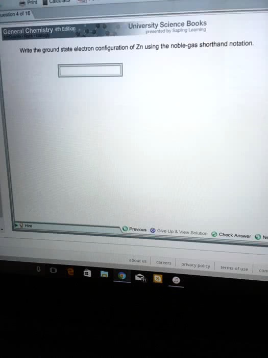 Solved Write The Ground State Electron Configuration Of Zn Using The Noble Gas Shorthand